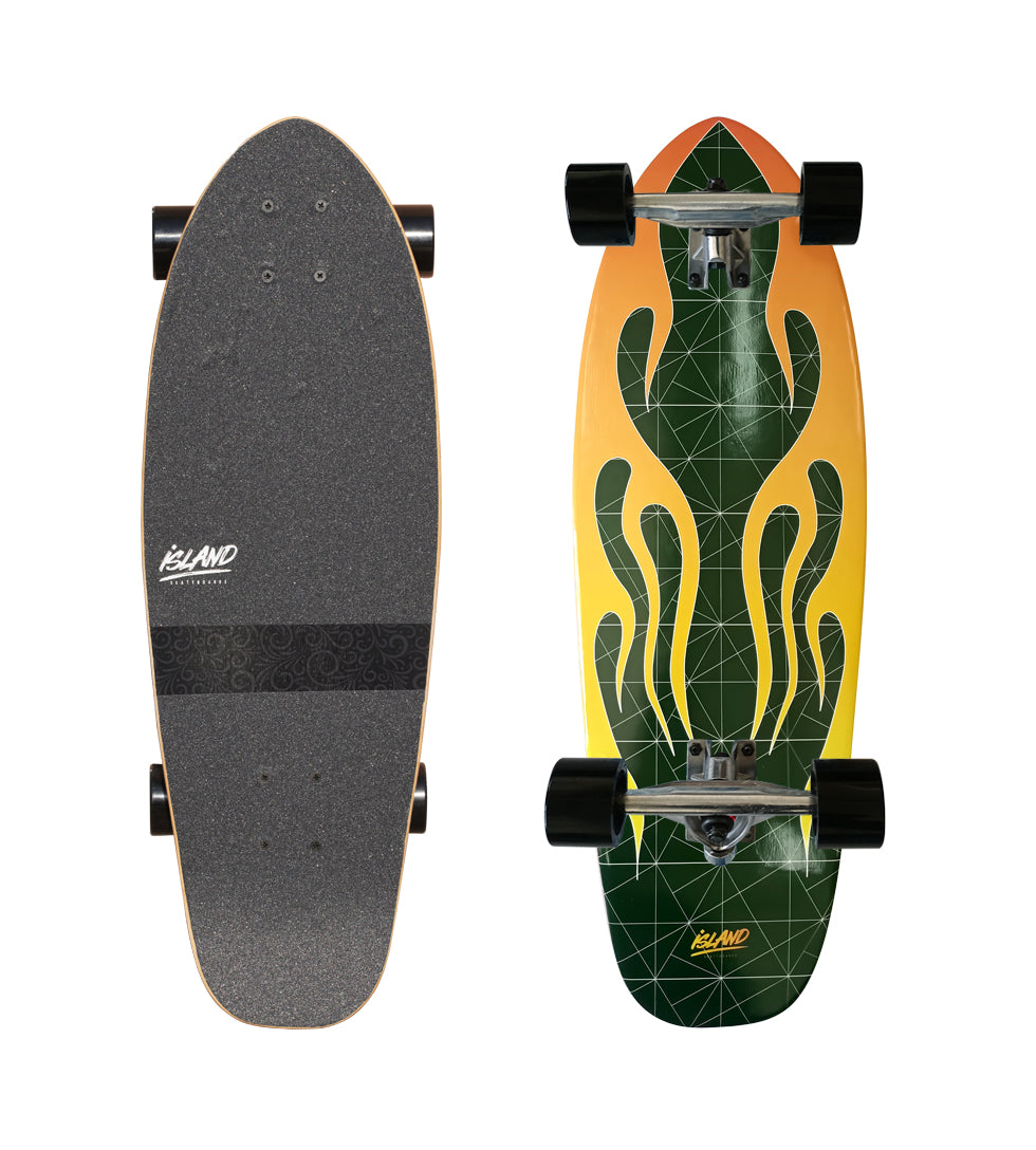 Island Skate Cruiser - Flame 28" – The Surfboard Warehouse NZ