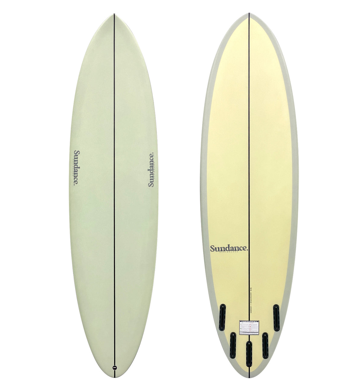 SUNDANCE Modern Midlength - Yellow/Grey Surfboards – The Surfboard ...